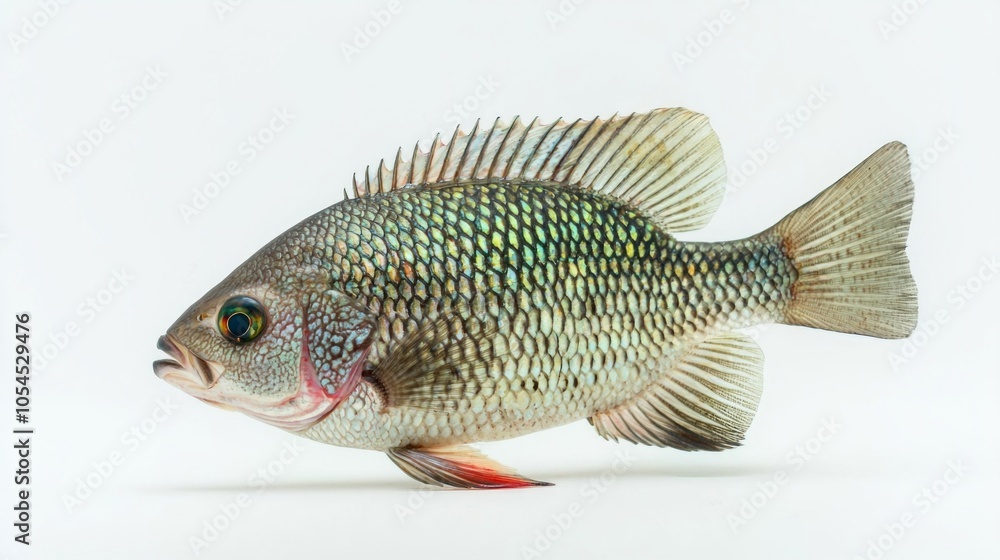 tilapia exhibits beautiful coloration and detail emphasizing its unique ...
