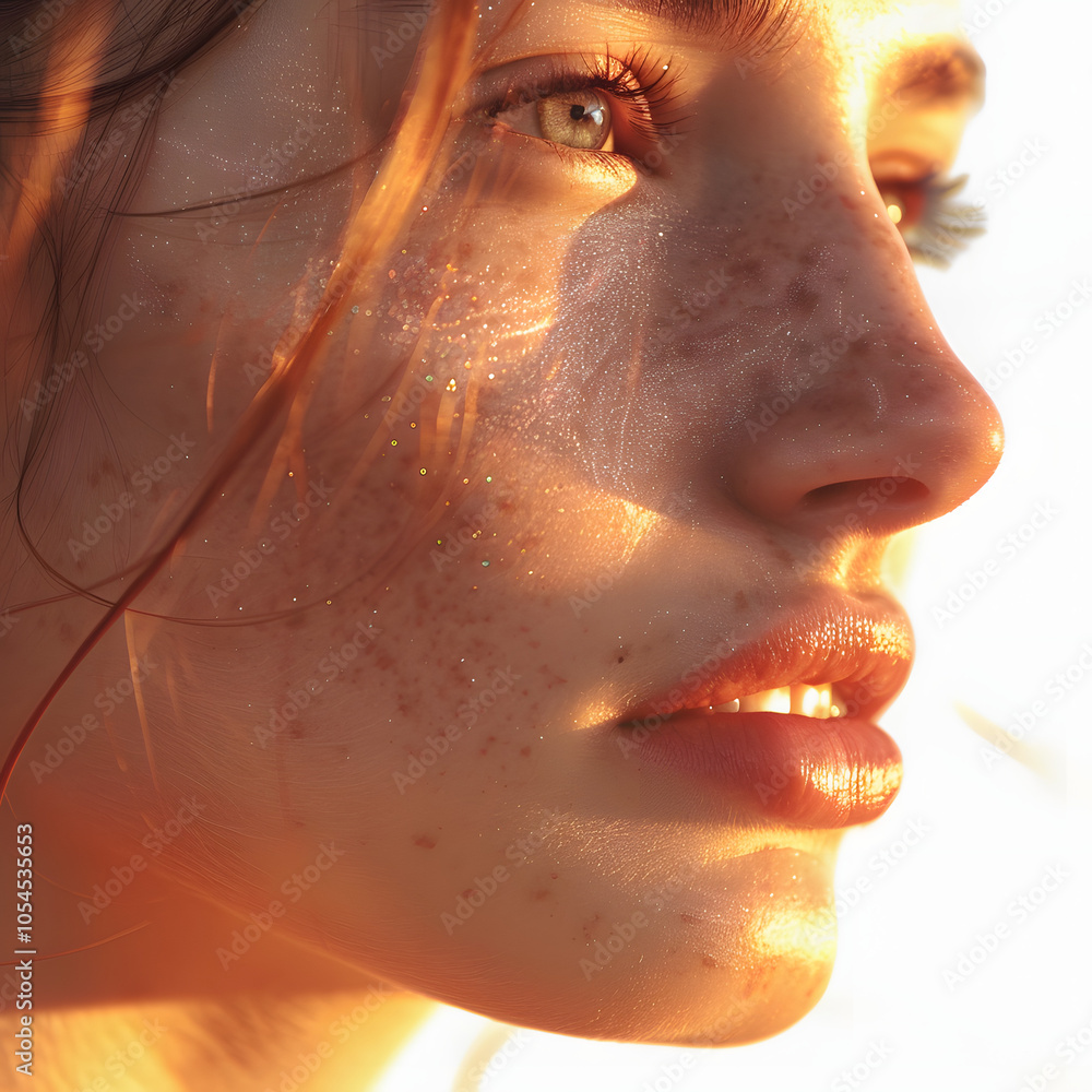 macro, dof: shivering female skin with goosebumps in beautiful golden ...