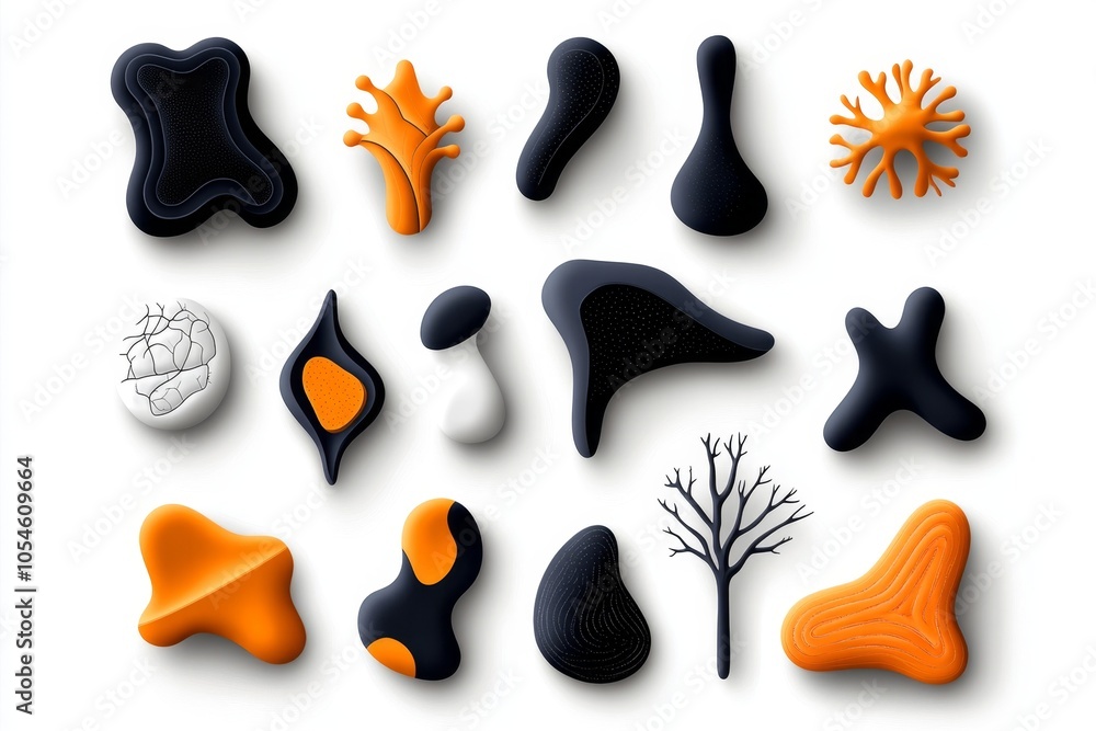 Minimalist line art of a stem cell and its differentiation into muscle ...