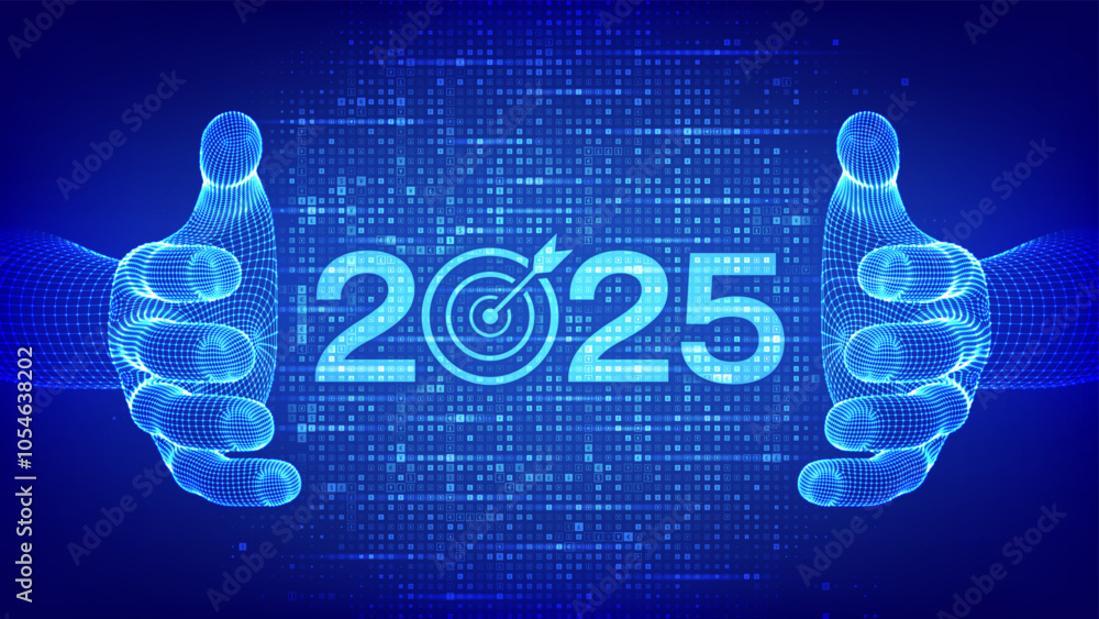 2025 New year Goals and plans. Numbers 2025 made with currency symbols ...