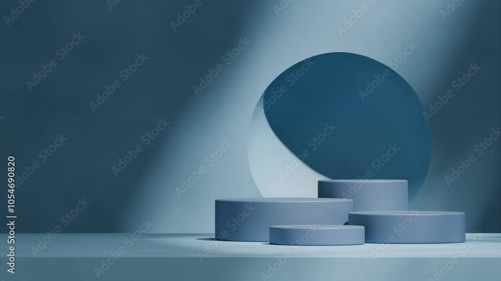 seamless loop shadow animation with light blue wall and floor ...