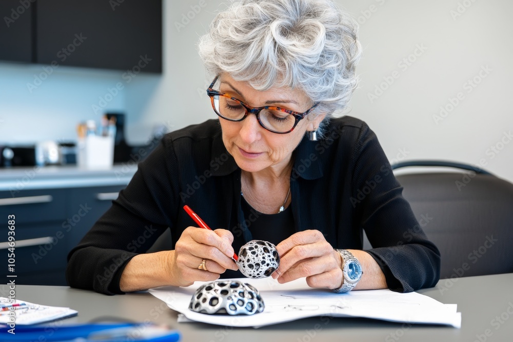 A witness sketch artist capturing the details of an event as described ...