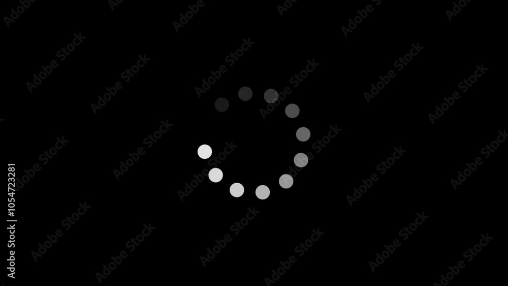 Black gradient dotted round loading page video design, simple bar with border for loading ...