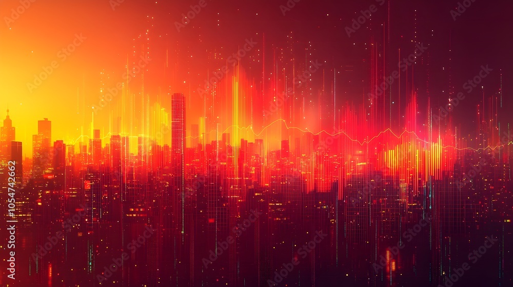 Vibrant detailed data visualization dashboard featuring overlaying line ...