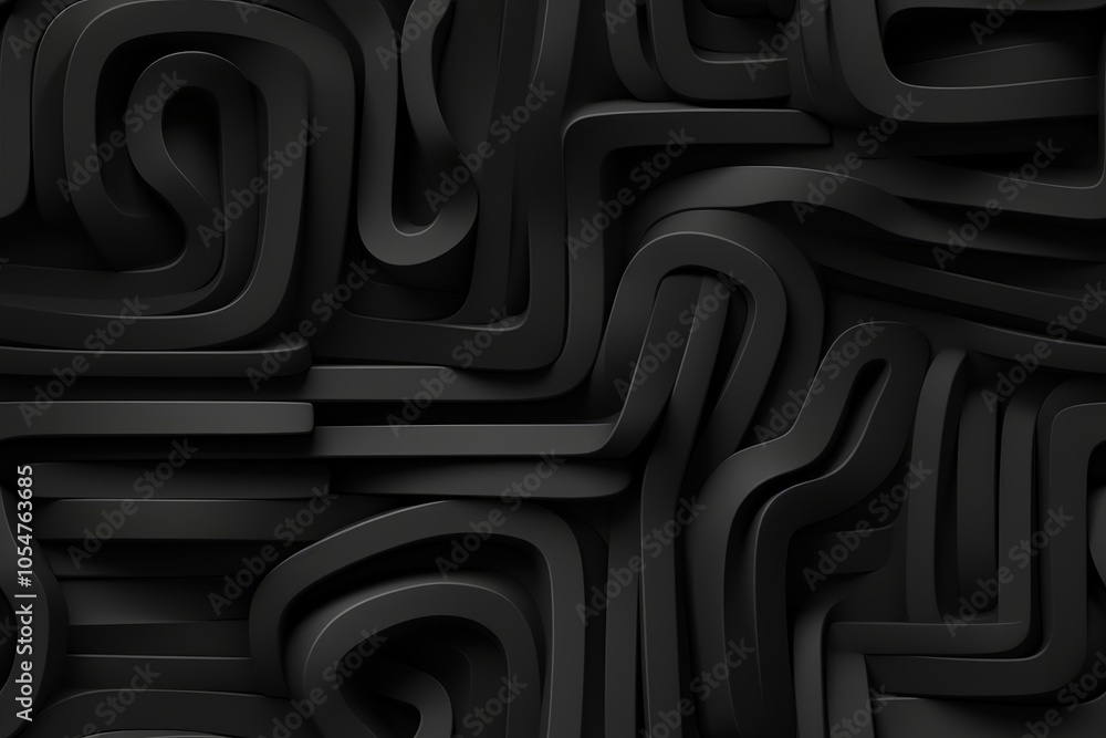 Black 3D Geometric Seamless Pattern Texture of Geometric Sculptures ...