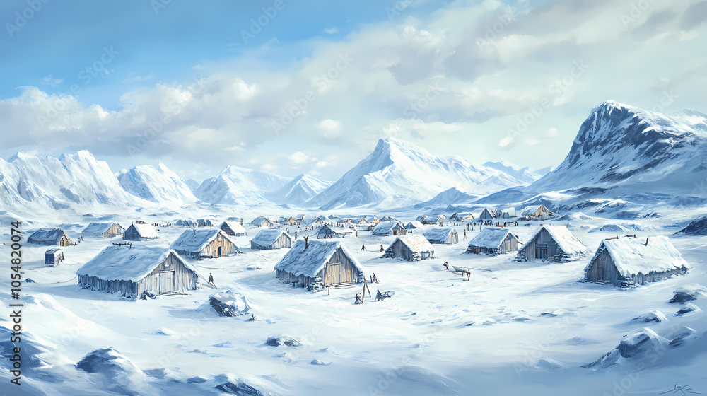A traditional inuit village, showcasing the rich cultural heritage of ...