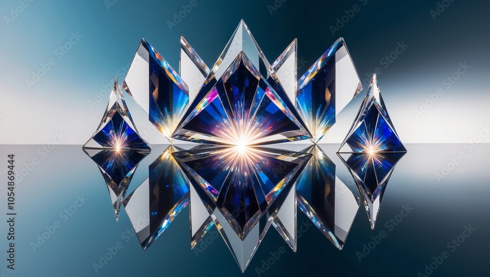 Angular glass shards forming kaleidoscopic prisms. Created with ...