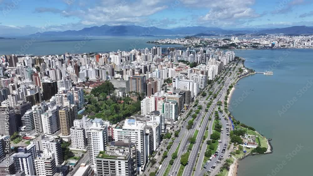 Florianopolis Skyline At Florianopolis Santa Catarina Brazil. Aerial ...