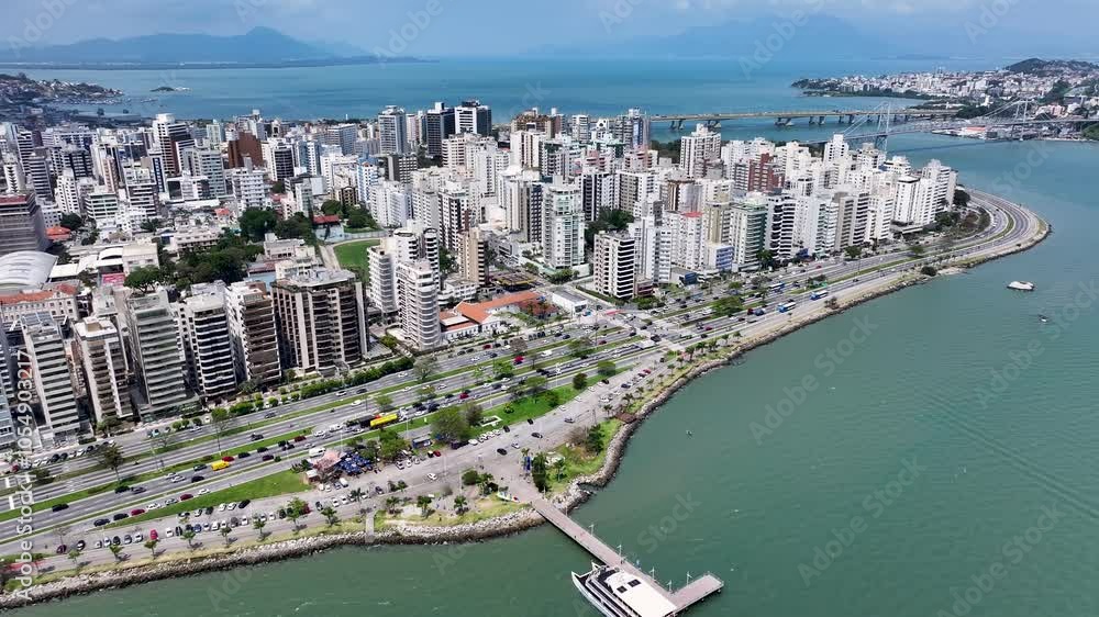 Florianopolis Skyline At Florianopolis Santa Catarina Brazil. Capturing ...