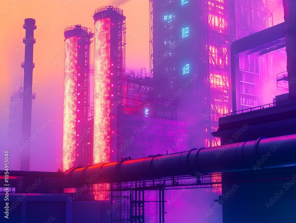 Monumental Carbon Capture Plant Scrubbing Polluted City Air with Bold ...