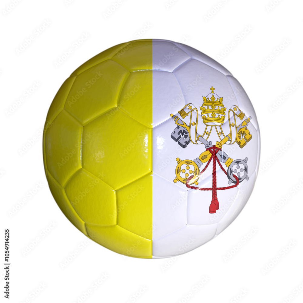 Flag of Vatican City on a Soccer Ball with a White Background foto de ...