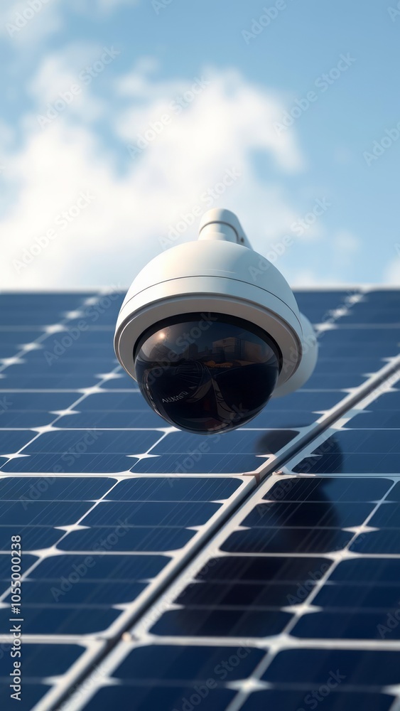 Solar cells panel is use solar energy with speed dome cctv camera ...