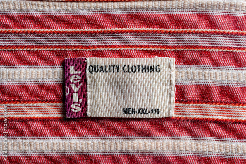 Levi's Strauss red shirt with brand tag. Levi Strauss is an American ...