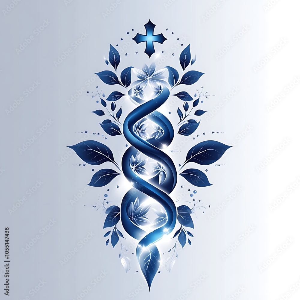 DNA Strand Intertwined with Sword in Medical Logo for Strong Symbolic ...