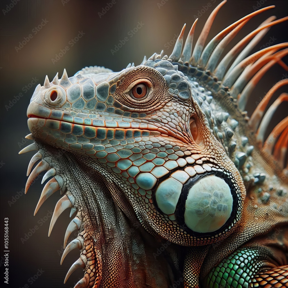 186 Iguana Spiky dorsal crests and a dewlap under the chin with Stock ...