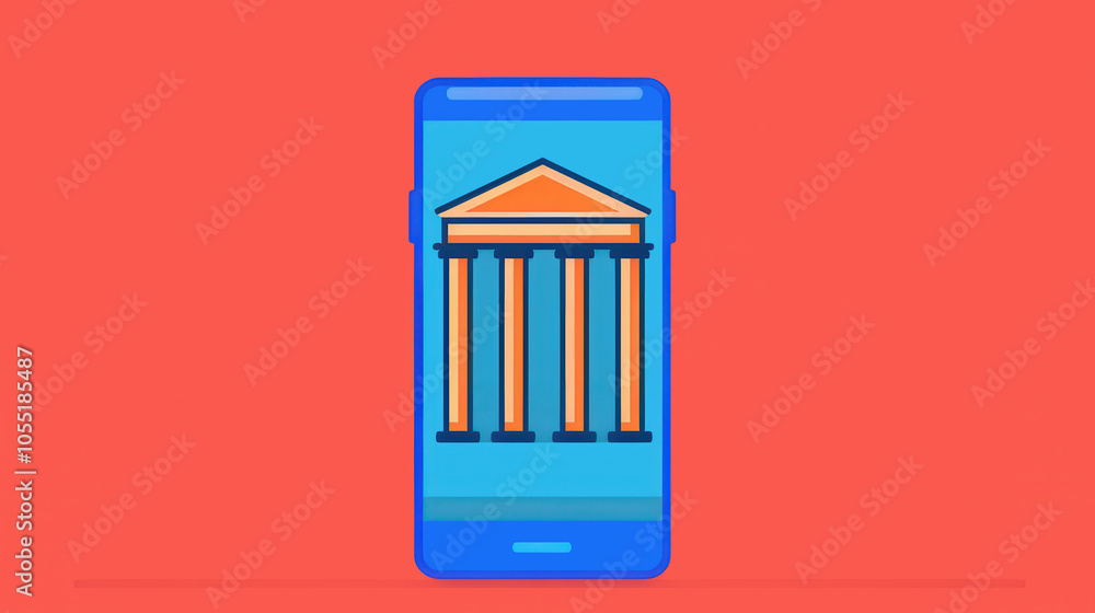 Digital representation of an empty bank account on a smartphone display ...