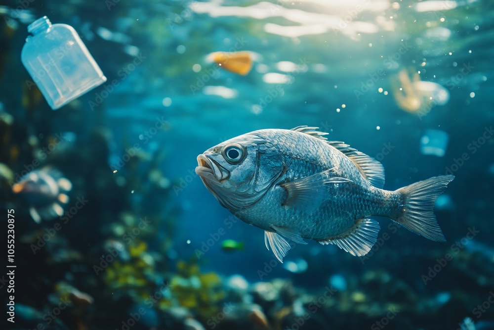 Microplastics Detected in Fish Stomach Close-Up Stock Photo | Adobe Stock