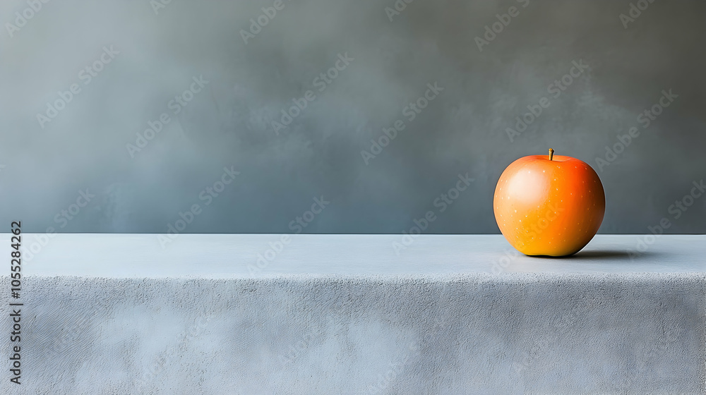 Single Apple on a Grey Surface, fruit, red apple, fruit on table, grey ...