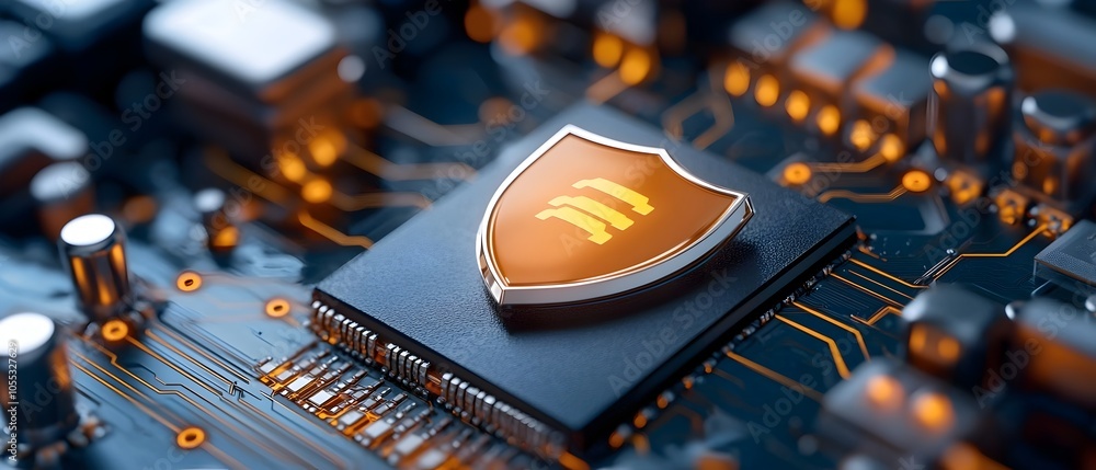 Futuristic cybersecurity dashboard displaying advanced AI driven protection protocols with real ...