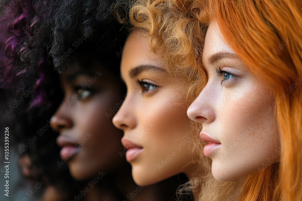 Three diverse female models showing different ethnicities and hair ...