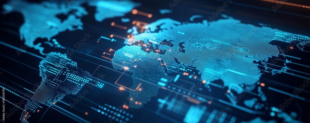 Global security surveillance network with digital overlays on a world ...