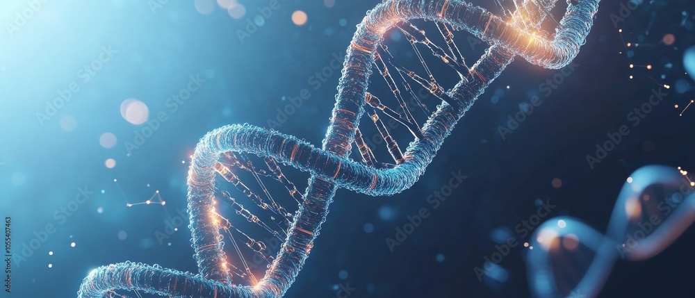 DNA structure depicted as an abstract background for medical and ...