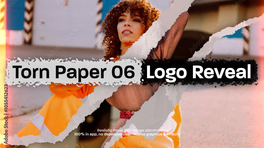 Torn Paper Image Logo Reveal 06, Organic Paper Rip Effect Intro Opener ...
