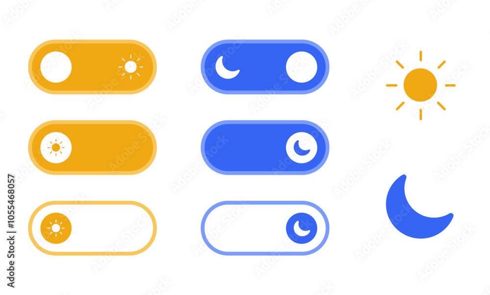 Day night switch toggle: a dark mode and light mode switch button with ...