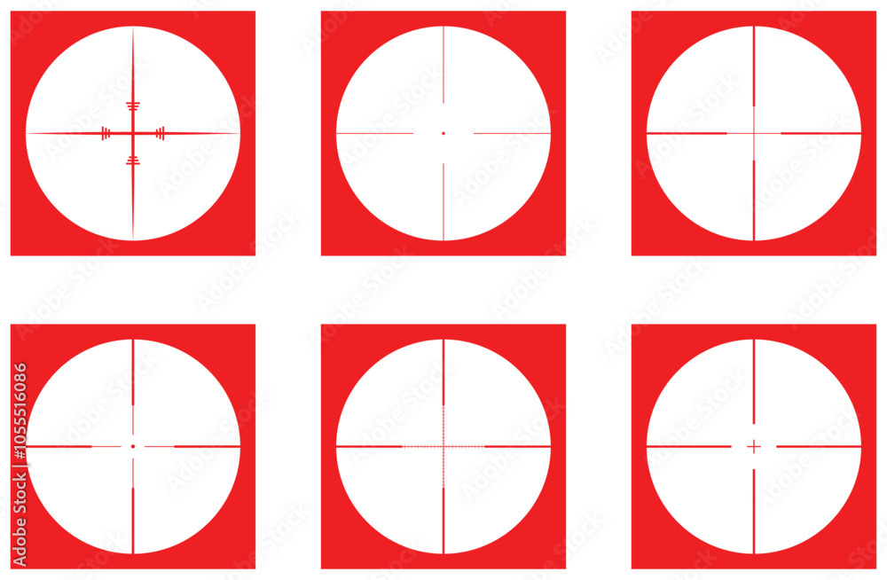 Gun Sight Crosshairs Icon. Sniper rifle, weapon optical scope aim ...