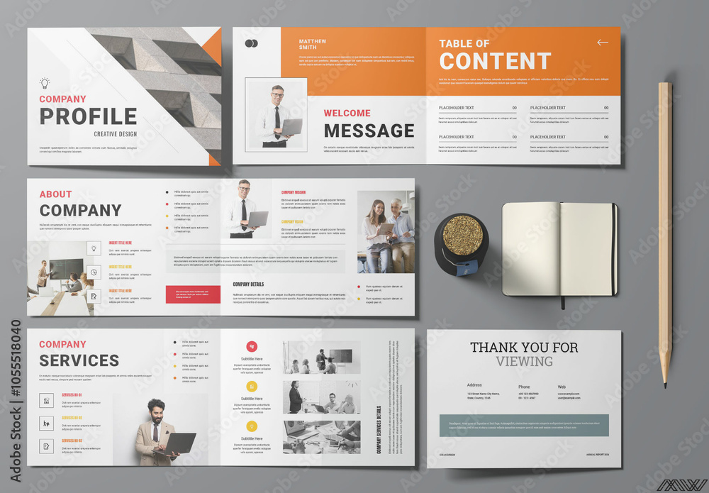 Business Company Profile Landscape Template Stock Template | Adobe Stock