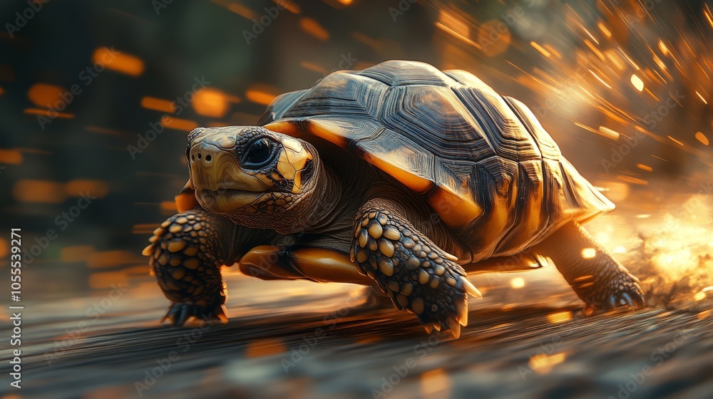 Tortoise riding rocket as speed up concept Stock Photo | Adobe Stock