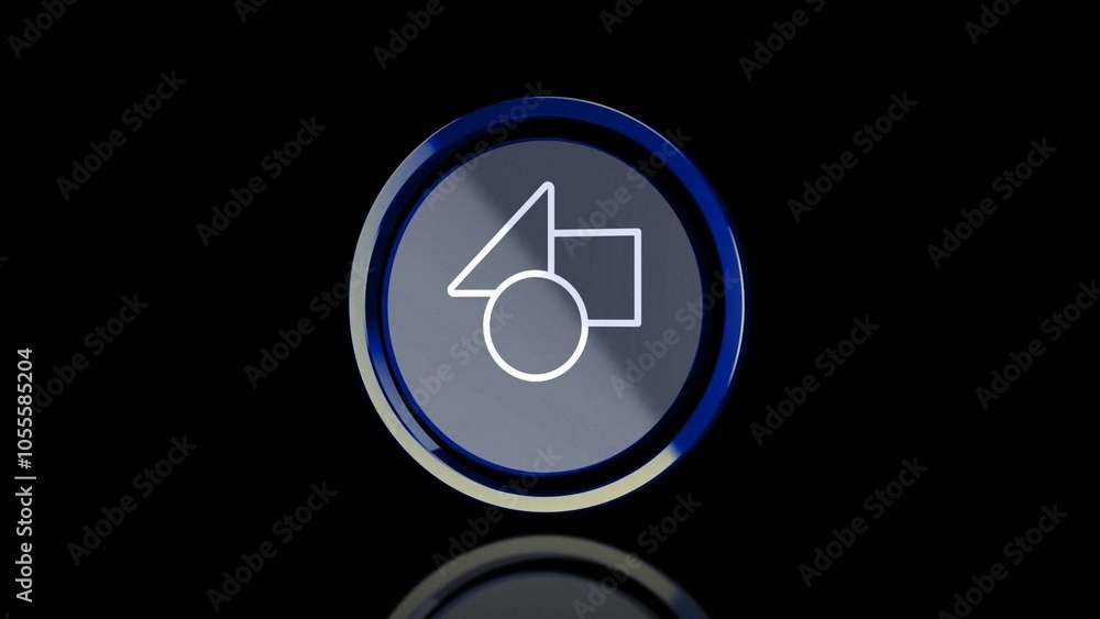3D Rotating Circle Icon with Materials Stock Template | Adobe Stock