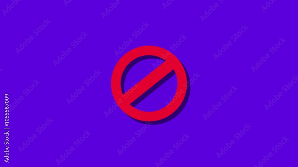 Warning, stop or no entry forbidden red circle and line symbol icon ...