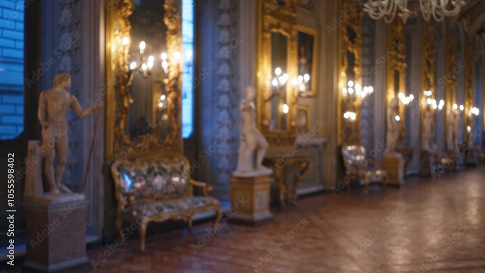 Blurred interior of galleria doria pamphilj showcasing ornate ...