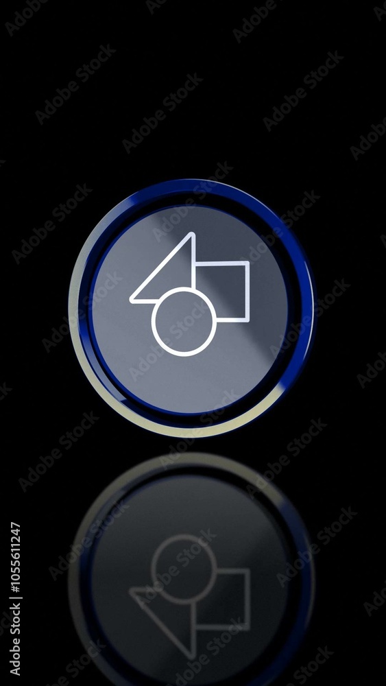 Vertical 3D Rotating Circle Icon with Materials Stock Template | Adobe ...