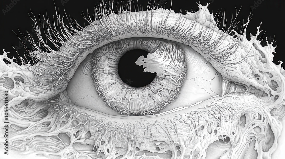 Intricate myopia vision structure diagram conceptual art for ...