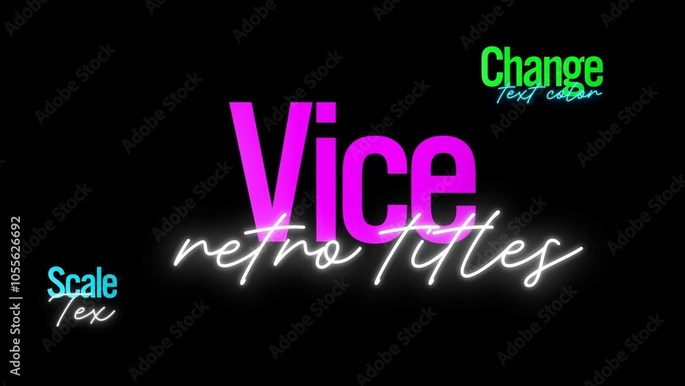 Vice Titles Classic Glow Stock Template | Adobe Stock
