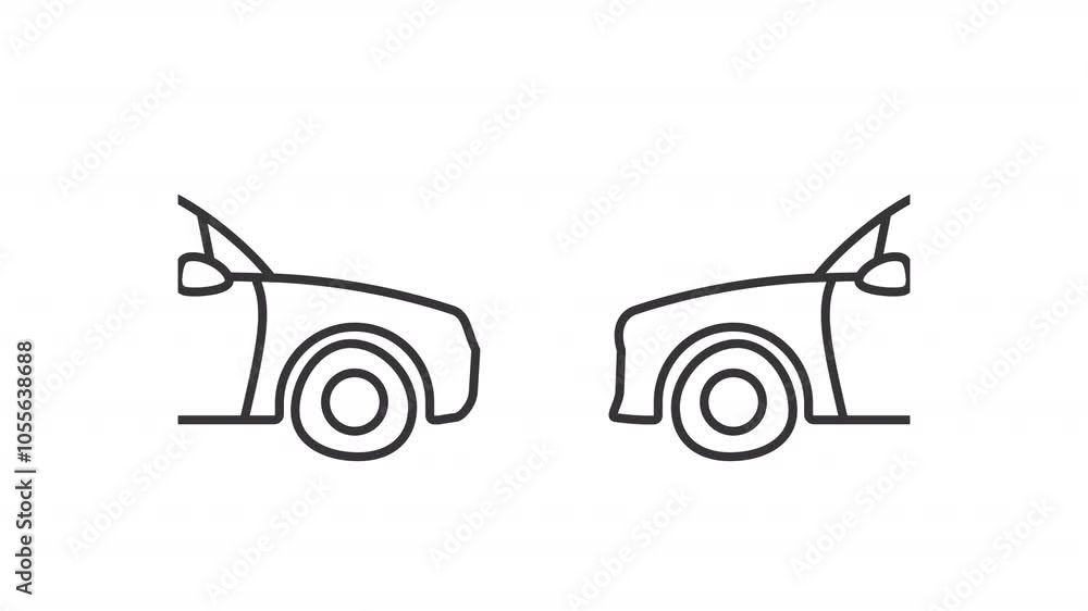 Video „Head-on collision line animation. Animated car crash scene icon ...