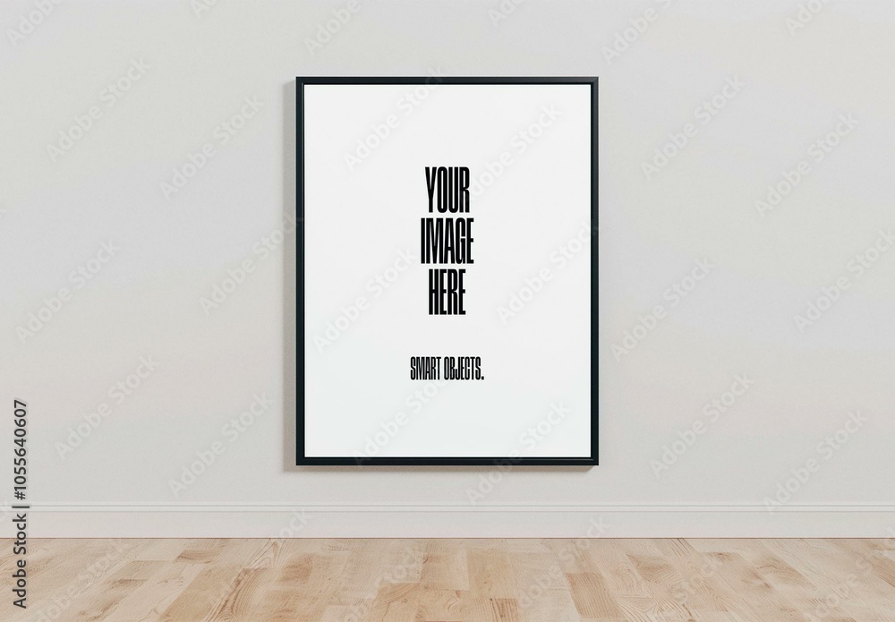 Empty Art Gallery Room Poster Mockup With Generative AI Stock Template ...