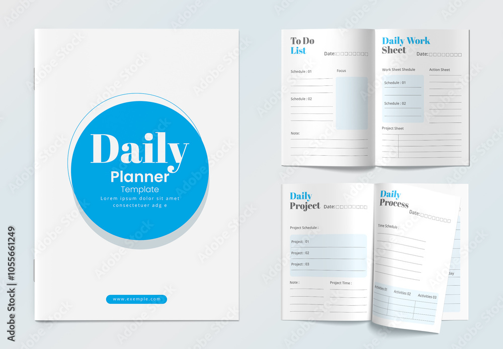 Daily Timeline Planner Layout Stock Template | Adobe Stock