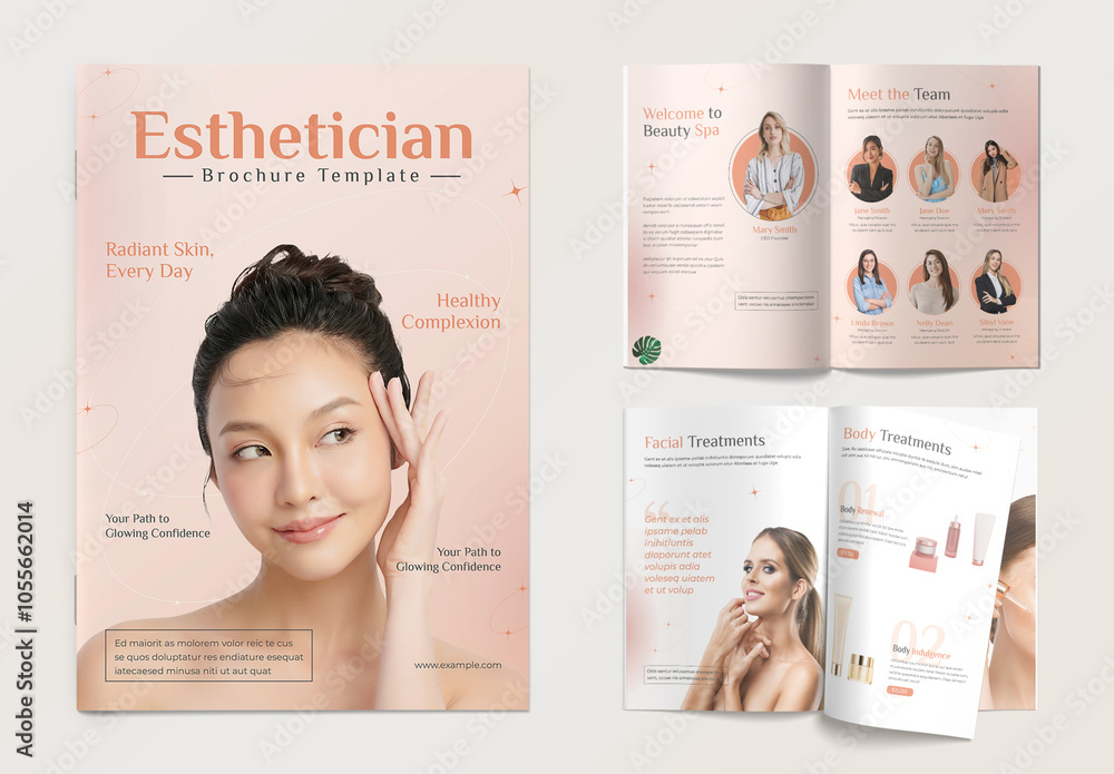 Esthetician Brochure Template Stock Template | Adobe Stock