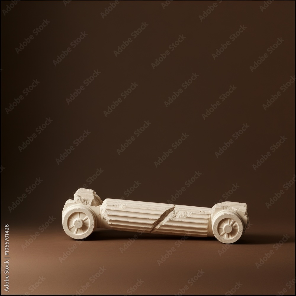 3d rendering of white columns for a product presentation. Fashion ...