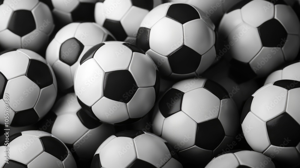 Background featuring a collection of classic black and white soccer ...