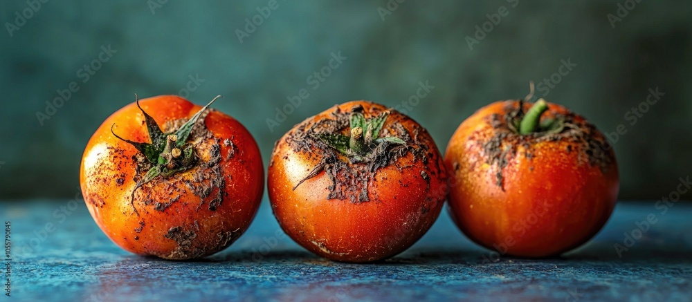 Dry Rotten Tomatoes Mold On Vegetables Rotten Product On Blue ...