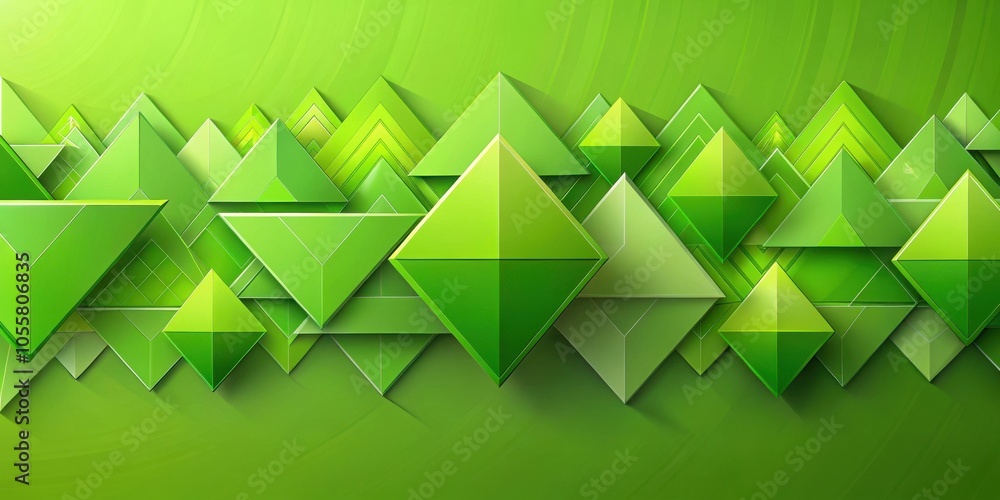 Dynamic composition of green parallelograms and triangles in a cool ...