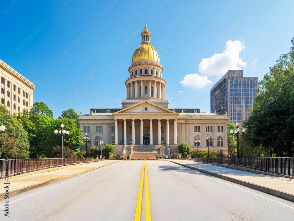 The Georgia State Capitol building in Atlanta, with its iconic gold ...