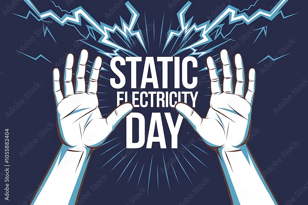 National Static Electricity Day illustration with child and spark ...