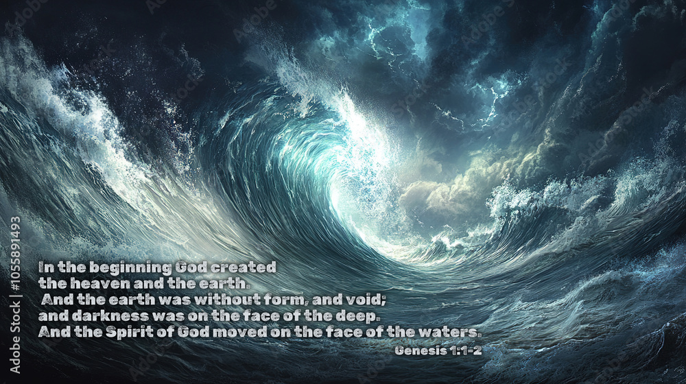 The biblical story of the creation of the world. And the earth was ...