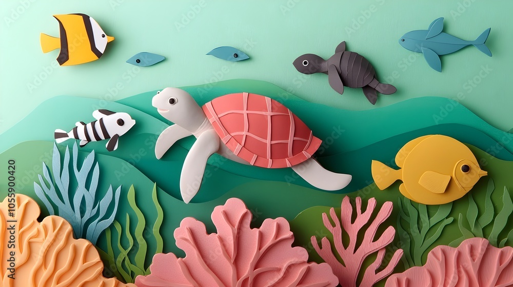 Captivating 3D clay sculptures of sea creatures swimming through a ...