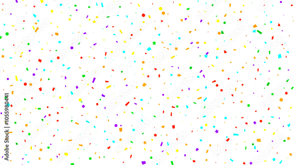 colorful confetti pattern on transparent background, birthday and ...
